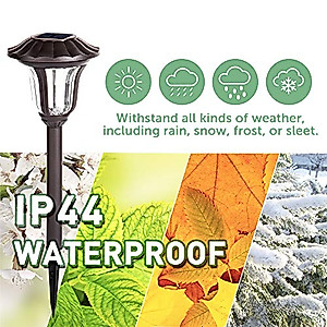 GIGALUMI Solar Pathway Lights, 8 Pack Bright Solar Garden Lights, Solar Powered Walkway Lights, Solar Lights Outdoor Waterproof Solar Path Lights for Yard, Patio, Driveway (Cold White)…