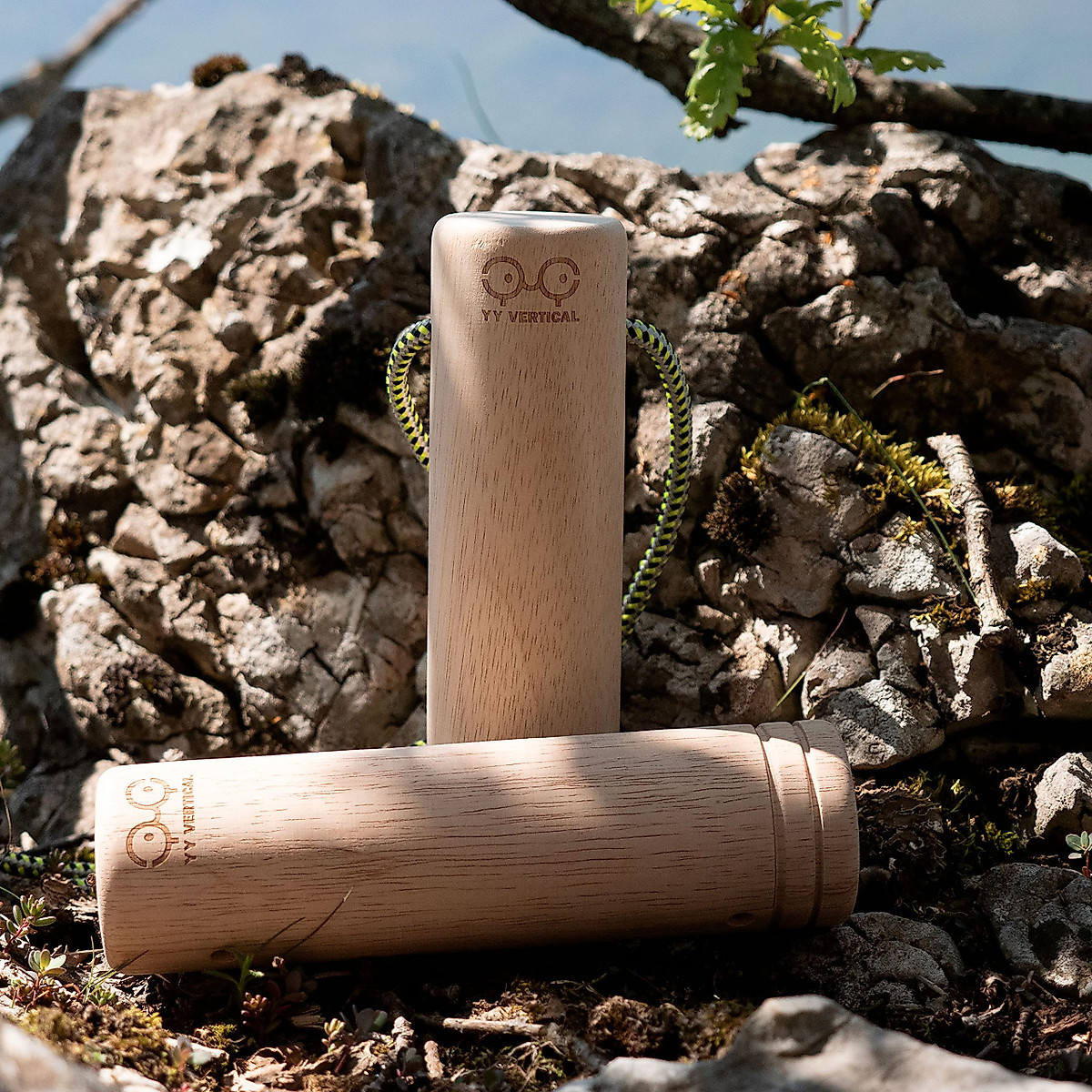 YY Vertical Cylinder Twins 55 mm, Climbing Training Agress (Sold as Pair) Wood One Size