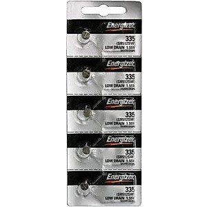 Energizer Batteries 335 (SR512SW) Silver Oxide Watch Battery. On Tear Strip (Pack of 5)