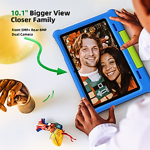 G-TiDE Kids Tablet, 10.1 inch Android 11 Tablet for Kids, 32GB ROM, Quad-Core, HD Dual Camera, WiFi Bluetooth, Parental Control, Kids App Klap with Kid-Proof Case and Screen Protector, Blue