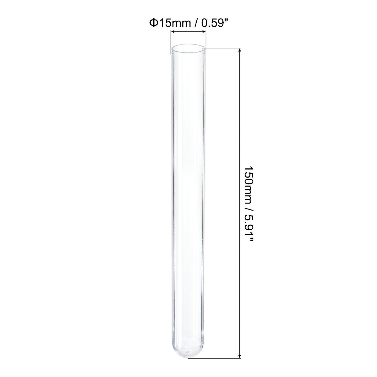 PATIKIL 13ml Plastic Test Tubes with Cork Stoppers, 15Pcs 150x15mm Tubes for Scientific Party Decoration Candy Bead Storage Bath Salt Lab Use, Clear