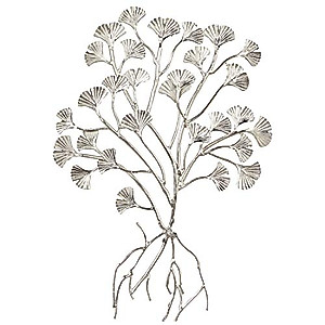 Deco 79 Aluminum Floral Wall Decor, 27" x 2" x 39", Silver