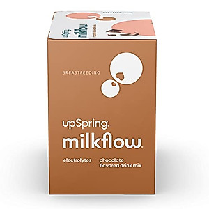 UpSpring Milkflow Electrolyte Breastfeeding Supplement Drink Mix with Fenugreek | Chocolate Flavor | Lactation Supplement to Promote Healthy Breast Milk Supply & Restore Electrolytes | 16 Drink Mixes