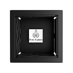 Pure Garden Lattice Design Planter Box – 14.75-Inch-Square Decorative Outdoor Flower or Plant Pot – Front Porch, Patio, and Garden Decor (Black)