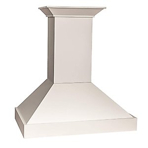 ZLINE 36 in. Wooden Wall Mount Range Hood in Cottage White - Includes Motor