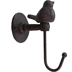 CTW Home Collection Cast Iron Hooks 520013 Songbird Wall Hook, Brownish Black (1)