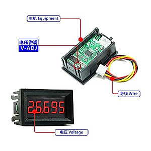 Eaglerich Mini Car LED Display Digital Voltmeter DC 4-30V 0.36" 5 Digit Voltage Panel Meter Red 3 Wires