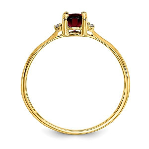IceCarats 14K Yellow Gold Diamond Red Garnet Ring April January Birthstone Jewelry Size 6