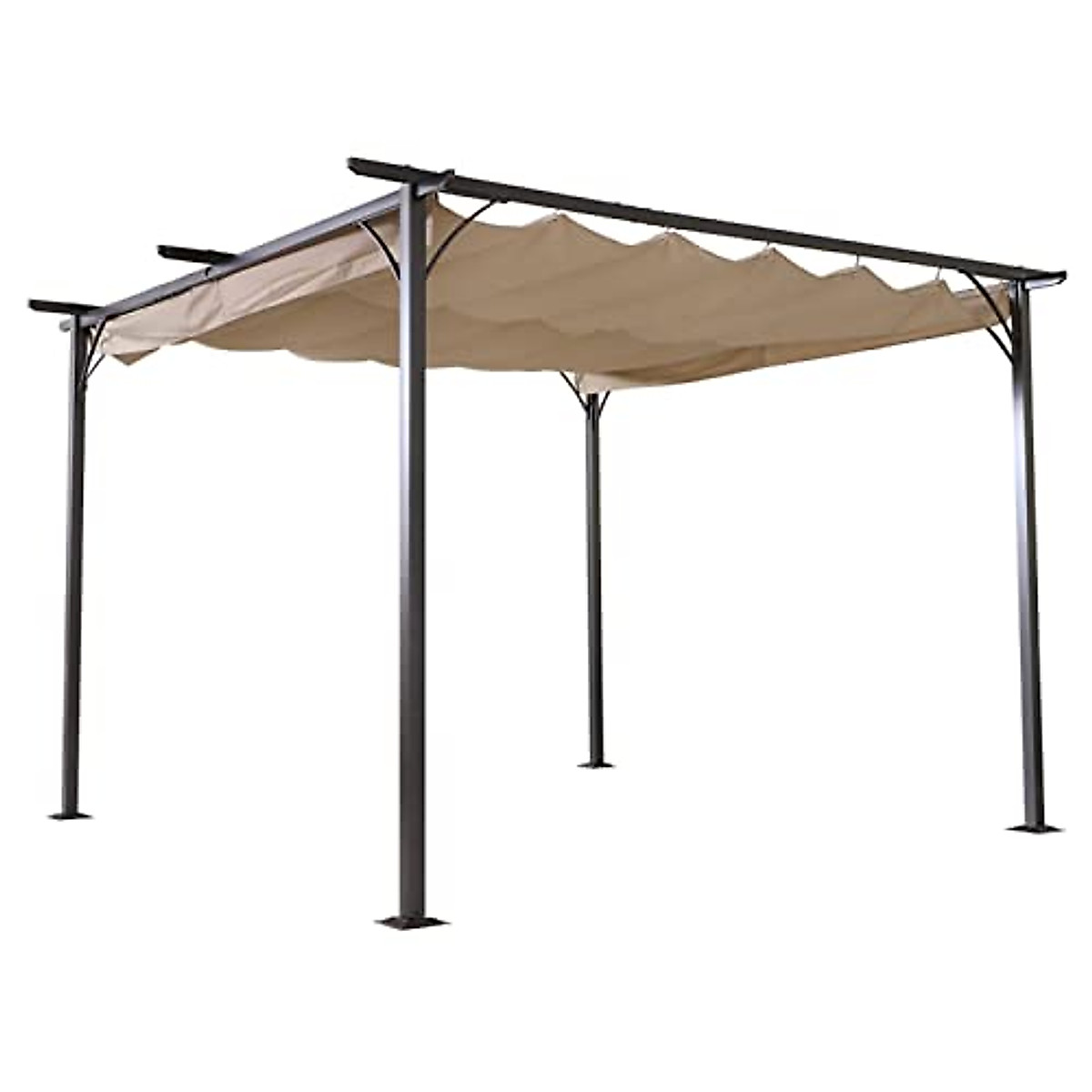 RUIZE Permanent Hardtop Gazebo, Outdoor Galvanized Steel Roof Pavilion Pergola Canopy with Aluminum Frame for Garden Patio,Patio Backyard,Deck and Lawns