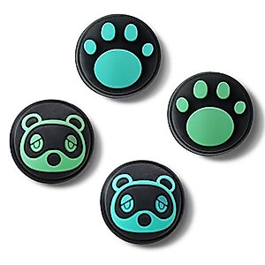 Cool Raccoon & Cat Paw Thumb Grip Caps 4Pcs, Daugee Joystick Analog Cap for Nintendo Switch & Lite
