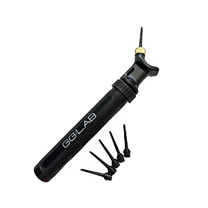 gloveglu GG:LAB Sports Ball Pump with 6 Metal Needles: Pumps Twice as Fast. Pump for Football, Rugby Ball, Basketball, Volleyball, Netball, Handball and Other Inflatable Sports Balls