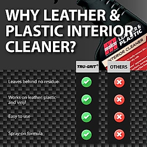 Malco Leather & Plastic Cleaner – Penetrates Deep to Remove Dirt, Grime and Oily Soils/Restores Leather, Plastic and Vinyl/Leaves Surfaces Clean, Shiny and Film-Free / 22 Oz. (100116)