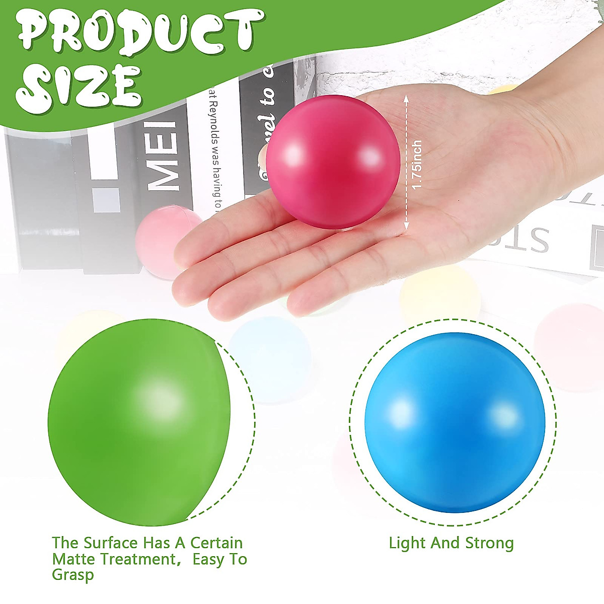 Civaner Multi-Colored Replacement Toy Balls Crush Proof Bulldozer Balls Soft Plastic Air-Filled Ocean Balls for Toddlers 1.75 Inch Balls Toys (9 Pieces)