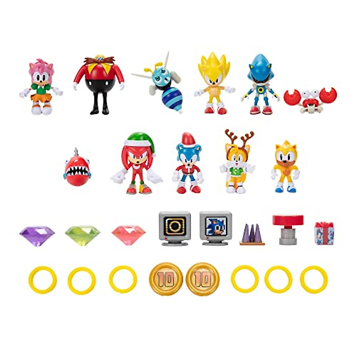 Sonic The Hedgehog Advent Calendar - 24 Surprises with Exclusive Collectible 2.5 Inch Holiday Action Figures!