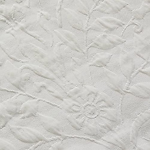 Laura Ashley Home- Queen Duvet Cover Set, Cotton Reversible Bedding with Matching Sham(s), Farmhouse Home Décor (Rowland Matelasse White, Queen)