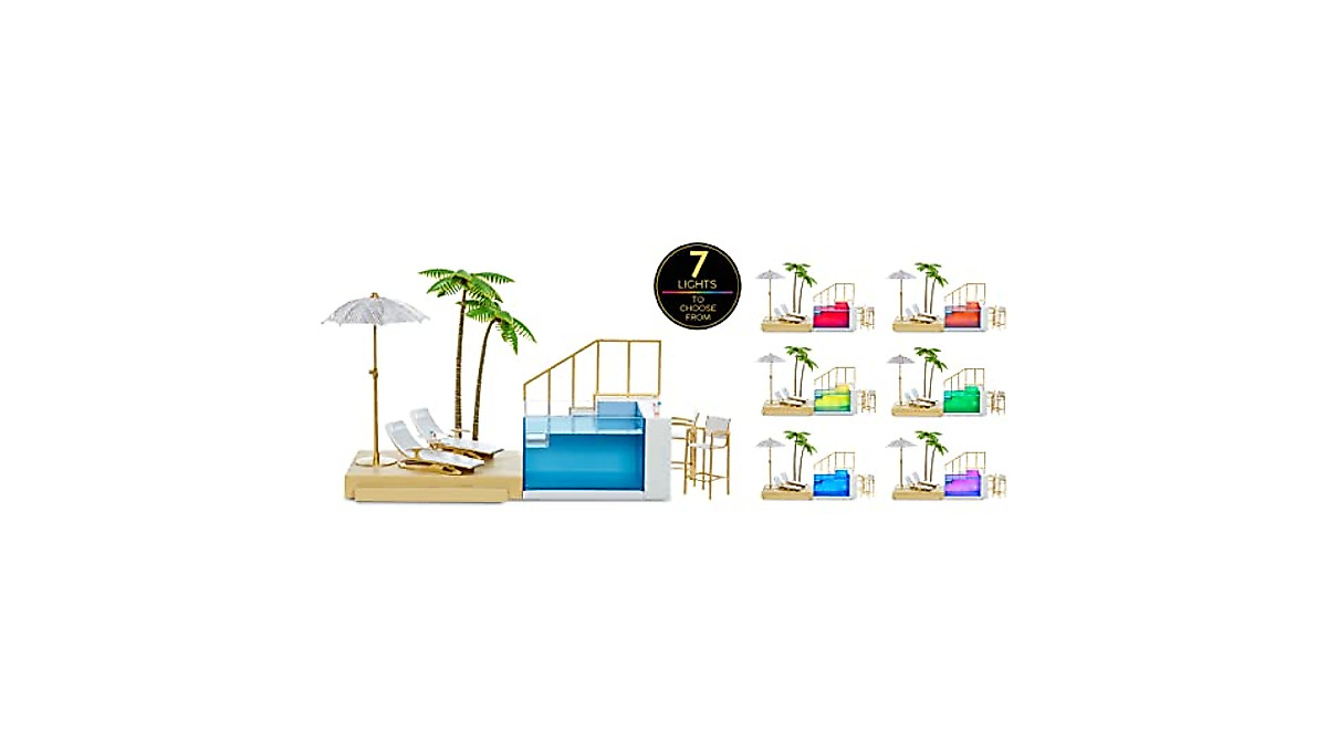 Rainbow High Color Change Pool Playset - 7-in-1 LED Water Fun for Dolls