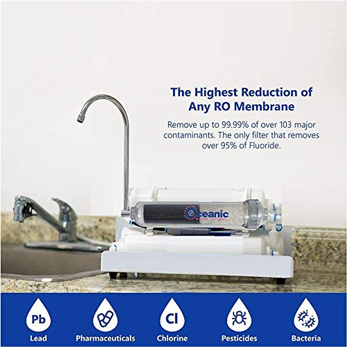 Premier Water Systems Portable Counter Top Alkaline Reverse Osmosis Water Filtration System - 50 GPD