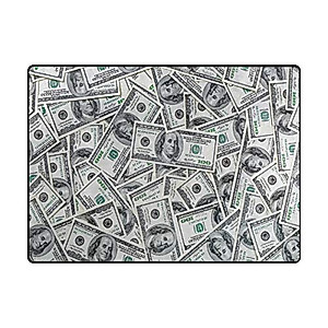 ALAZA Funny Dollar Money Area Rug Rugs for Living Room Bedroom 7' x 5'