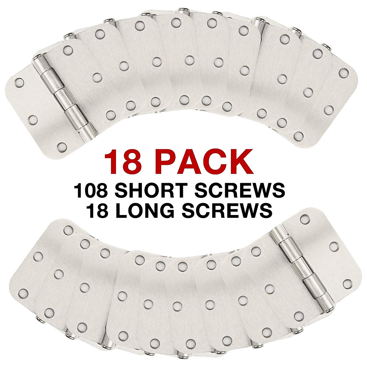 18 Pack Nickel Door Hinges Brushed Nickel 3 1/2 Interior Door Hinges Satin Nickel 3.5 Inch with 5/8” Radius Corners 3 ½"x 3 ½" Silver Hardware Controls