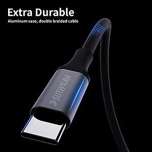 SUTWKAM USB C 3.2 Gen 2 Cable Full Featured [100W Charge, 20Gbps Data, 4K Video] Compatible with USB C Monitor, PSS Drive, Thunderbolt 3/4, iPhone, Samsung, MacBook, Pad, Laptop and More