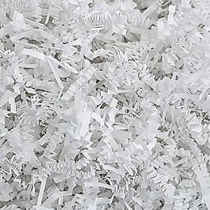 MagicWater Supply Crinkle Cut Paper Shred Filler (2 LB) for Gift Wrapping & Basket Filling - White