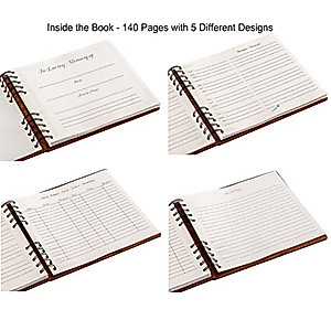 Funeral Guest Book Alternatives for Memorial Service Sign-in Memorial Books for Celebration of Life Include 4x6 Inch Thank You Cards with Envelopes Share A Memory Cards Wooden Table Sign (Brown)