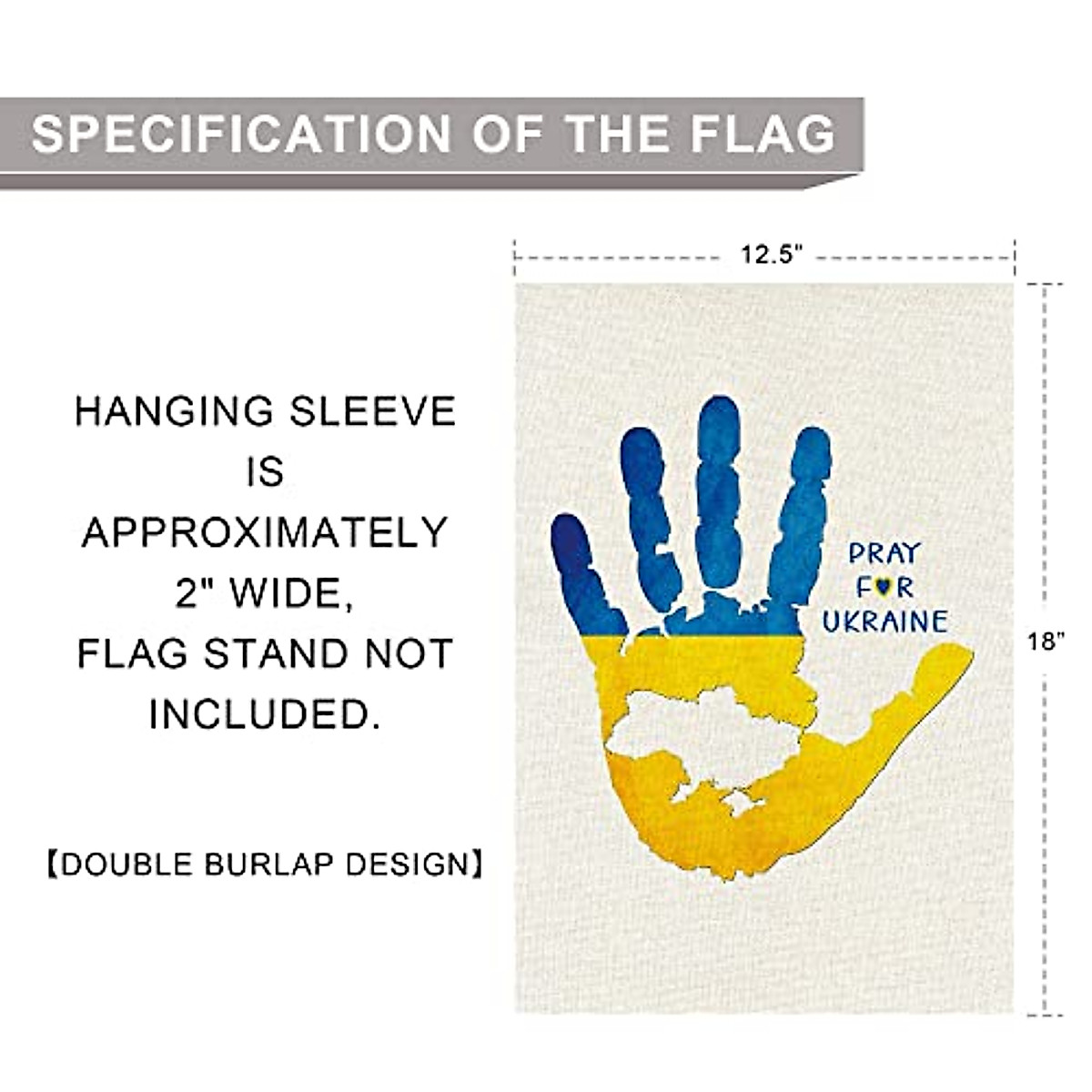 Haustalk Pray for Ukraine Garden Flags Double Sided Ukrainian National Garden Flag Ukraine Polyester Flag for Yard House Decor 12x18