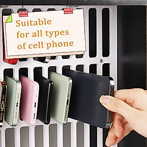 Echaprey Cell Phone Holder Classroom Pocket Chart Wooden Cell Phone Storage Cabinet with Lock 33 Slots Desktop Cell Phone Holder for Classroom Office (33 Slots Black)