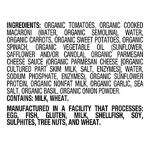 Sprout Organic Baby Food, Toddler Meals, Macaroni Pasta with Vegetarian Tomato Sauce, 5 Oz Bowl (8 Count)