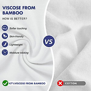 BAMBOO COOL Men's Undershirt Moisture-Wicking T-Shirts Stretch Crewneck Soft Tees for Men,3 Pack(2XL)