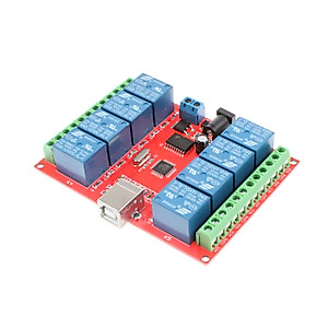 NOYITO 8-Channel 12V Computer USB Control Switch Relay Module Drive-Free Relay Module Plug and Play Suitable for PC Smart Controller