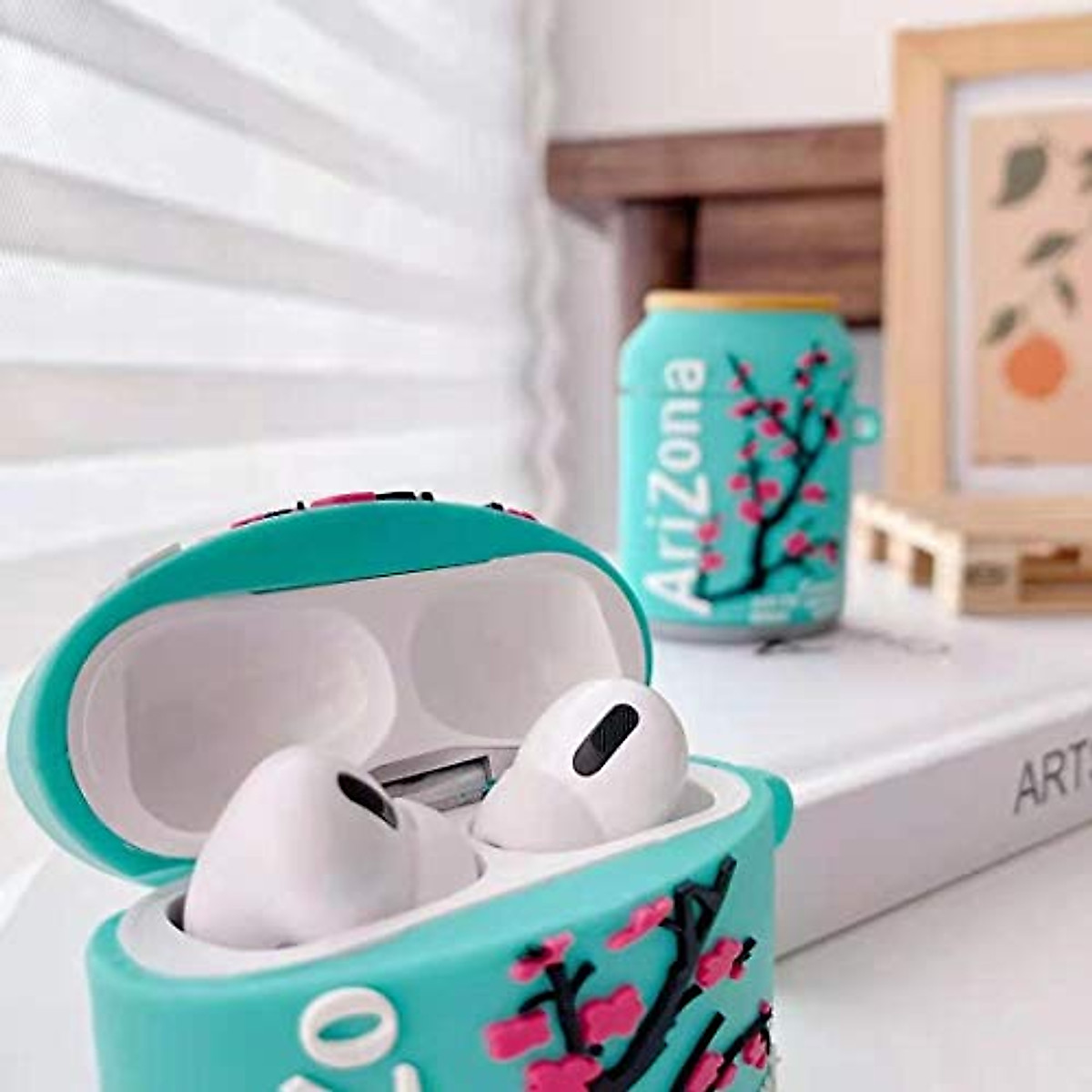 for Airpod Pro ，3D airpod case Food Series Creative Cute Cartoon Funny Fun, Soft Silicone Airpod Character Skin Keychain Ring, Girls Boys Teens Men Case (Soda Drink Box)