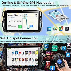 Android 12 Car Stereo for Chevrolet Chevy Silverado/GMC Sierra Yukon/Buick Enclave 2007-2012, 8 Inch GPS Navigation Touch Screen Radio with Bluetooth Backup Camera Wireless CarPlay&Android Auto,2+32GB