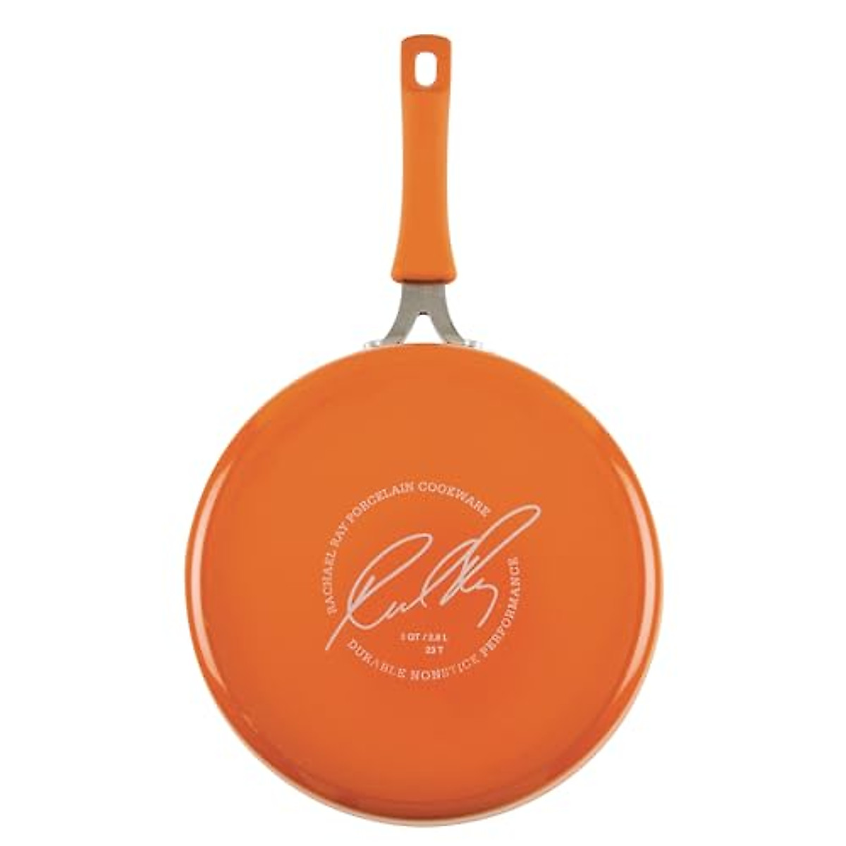 Rachael Ray Cook + Create Nonstick Cookware Saute Pan with Lid, 3 Quart - Orange