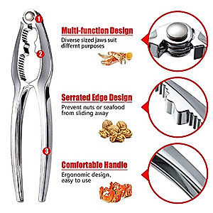 12 Pcs Crab Crackers and Tools Set Heavy Duty Seafood Tools Set Crab Leg Crackers Lobster Nut Crackers Opener Home Kitchen Parties Tools for Crableg and Lobster Lovers Gift