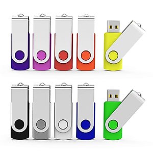 20 Pack USB Flash Drive, USB Swivel Thumb Drives Bulk Storage Memory Stick U Disk (64GB-8MB) (20PCS - 64GB)