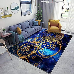 Time Lord Writing Blue Area Rugs Non-Slip Floor Mat Doormats Home Runner Rug Carpet for Bedroom Indoor Outdoor Kids Play Mat Nursery Throw Rugs Yoga Mat