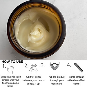 BAHAWAT Beard Butter for Men Leave-in Conditioner Leather, Sandalwood - Strengthen, Soften & Moisturize While Relieving Itch – Made in USA with Organic, Natural Ingredients Best Beard Butter -2 oz