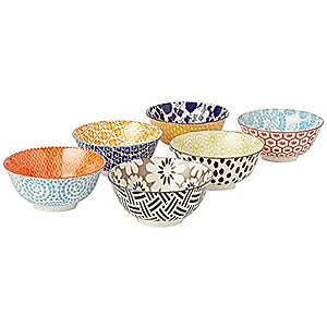 Certified International Porcelain Chelsea 6.25"Bowls, Set of 6,Multicolored