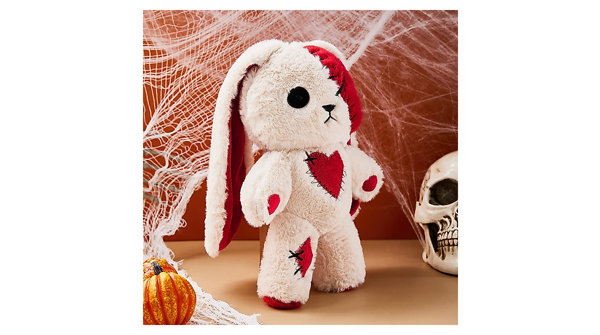 Kephay Creepy Goth Bunny Plush - Cute Horror Toy for All Ages
