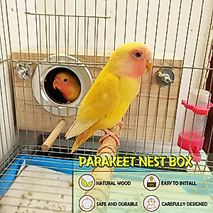 kathson Parakeet Nest Box Budgie Nesting House Cockatiel Breeding Parrots Mating Box for Lovebirds Small and Medium-Sized Birds（S）