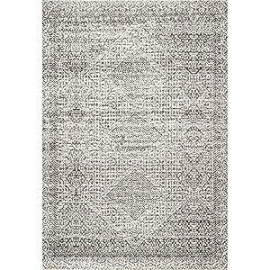 nuLOOM Abstract Tribal Machine Washable Area Rug, 5x8, Grey