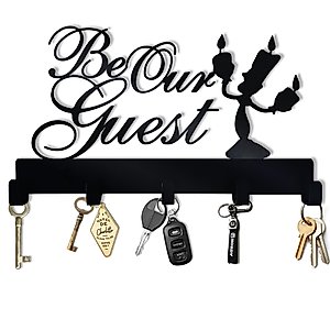Pentacle Toys Be Our Guest Key Holders, The Beauty and Beast Metal Key Hangers, Disney Home Decor, Guest Room Decor, Door Side Gifts
