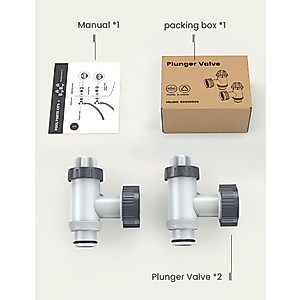 SUMMERBUDDY Above Ground Swimming Pool Plunger Valves Replacement Part with Gaskets, On Off Plunger Valves Swimming Accessories for Above Ground Swimming Pool Filter Pump (2 Pack)