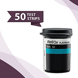 ReliOn Platinum Blood Glucose Test Strips, 50 Ct Bundle with Exclusive Look After Your Diabetes - Better Idea Guide (2 Items)