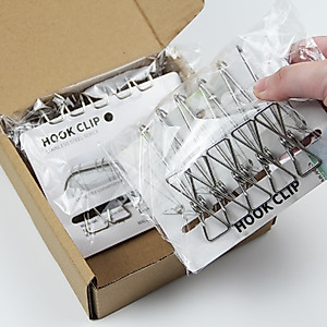 10 Pcs 304 Stainless Steel Clips All Metal Long Tail Clip Strong Grip for Holding Clothes Photos Snack Bag and Sundries in Bathroom Kitchen Office