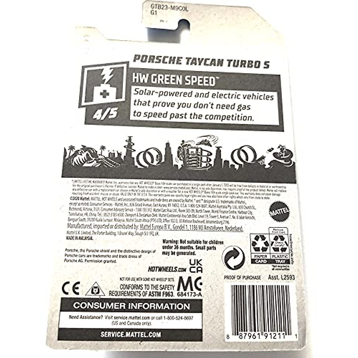 DieCast Hotwheels Porsche Taycan Turbo S - HW Green Speed 4/5 [Maroon] 208/250