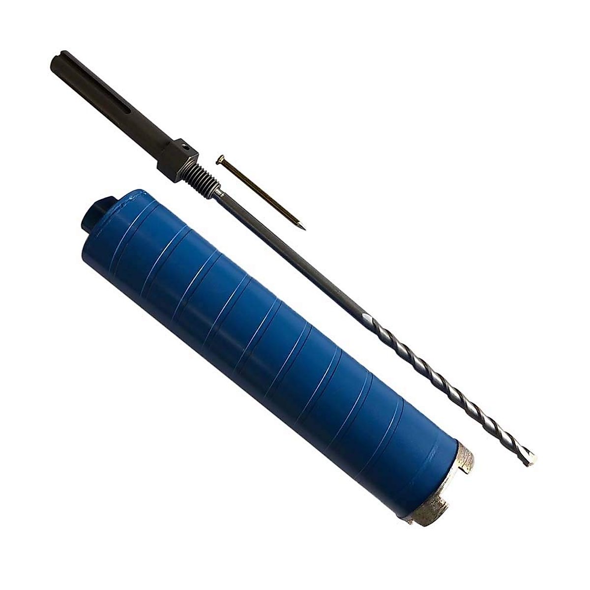 2-1/2" Dry Diamond Core Drill Bits for Brick and Block, 9.5" Drilling Depth, 10mm Segment Height, SDS Max Pilot Bit Adapter