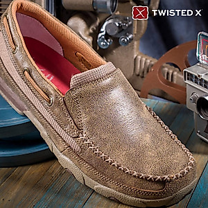 Twisted X Men's Slip-On Driving Moc, Moc Toe, Bomber, 9.5 W