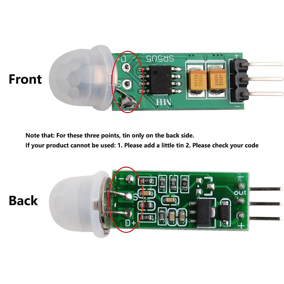 Stemedu HC-SR505 Mini Infrared PIR Motion Sensor, Micro IR Pyroelectric Human Movement Detector Sensors Module (Pack of 5)